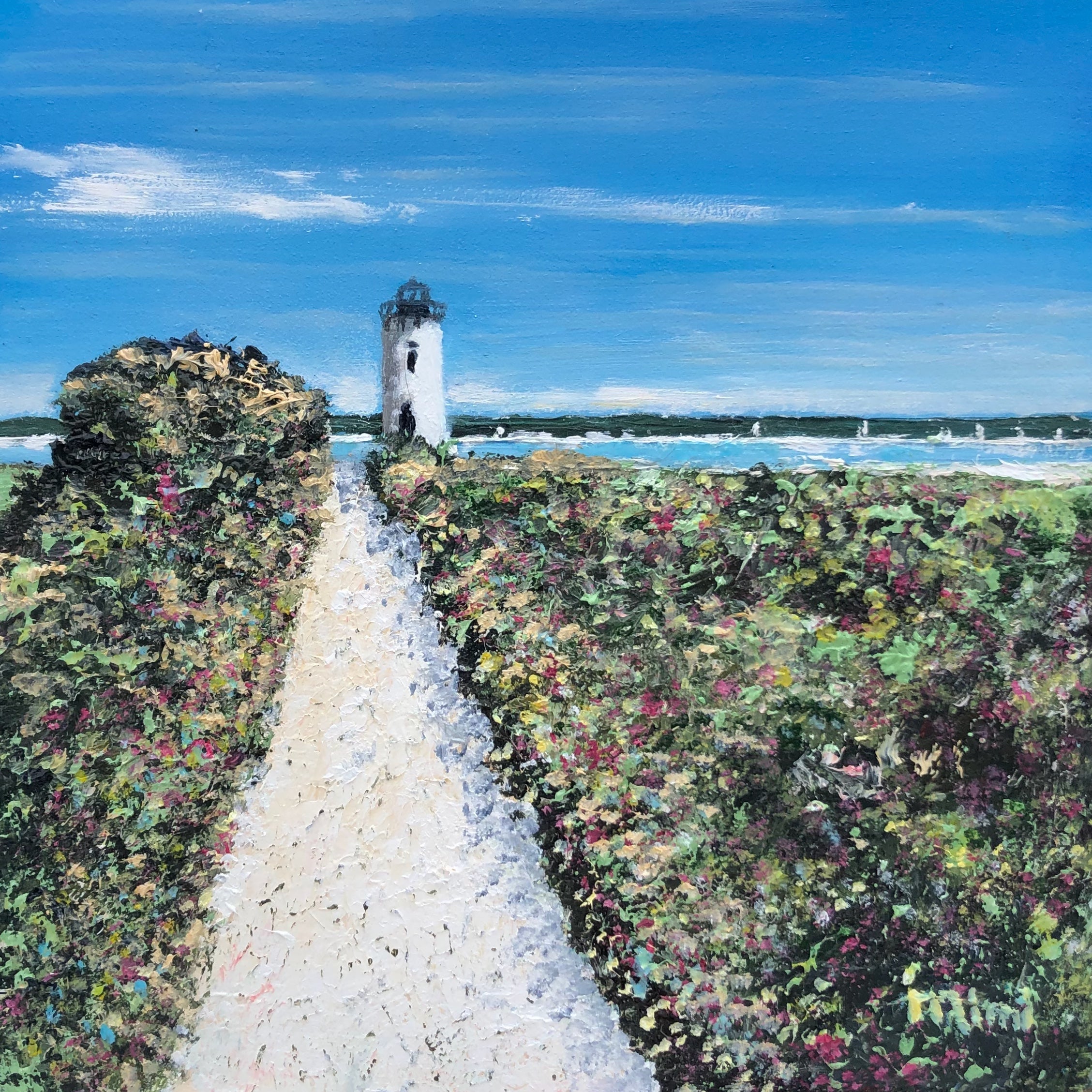 #5448 Lighthouse Path to Edgartown Lighthouse 6"x6" – Mimi's Art
